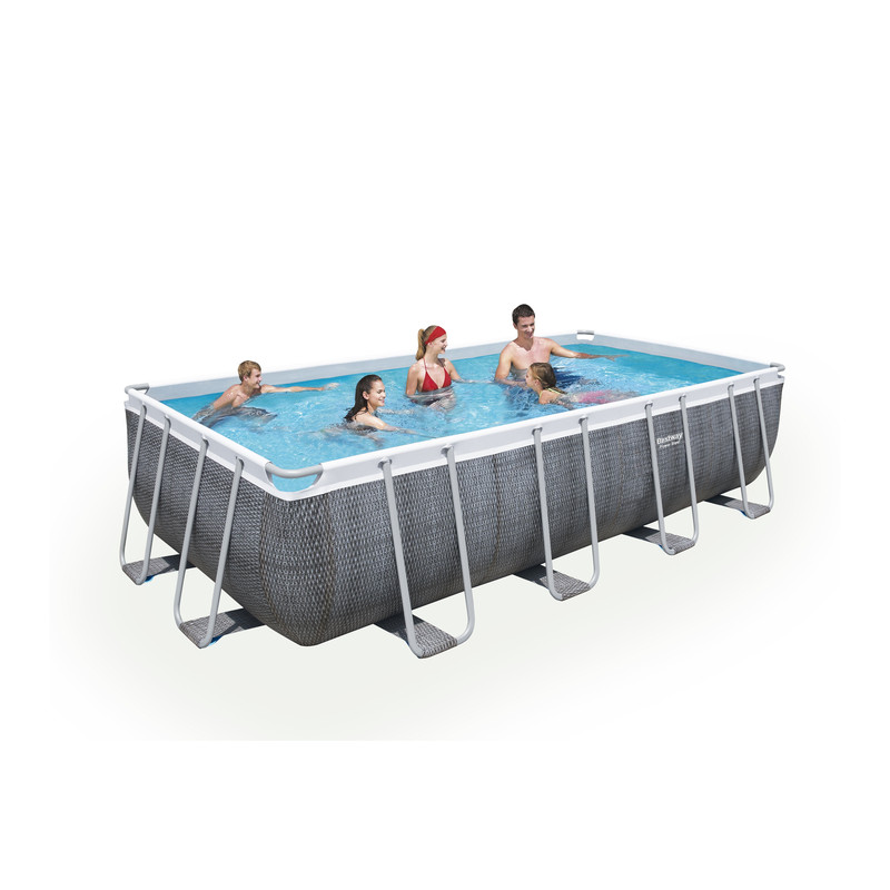 Bestway Power Steel Rectangular Tubular Pool 5,49x 2,74x ↕1,22m Gray ...